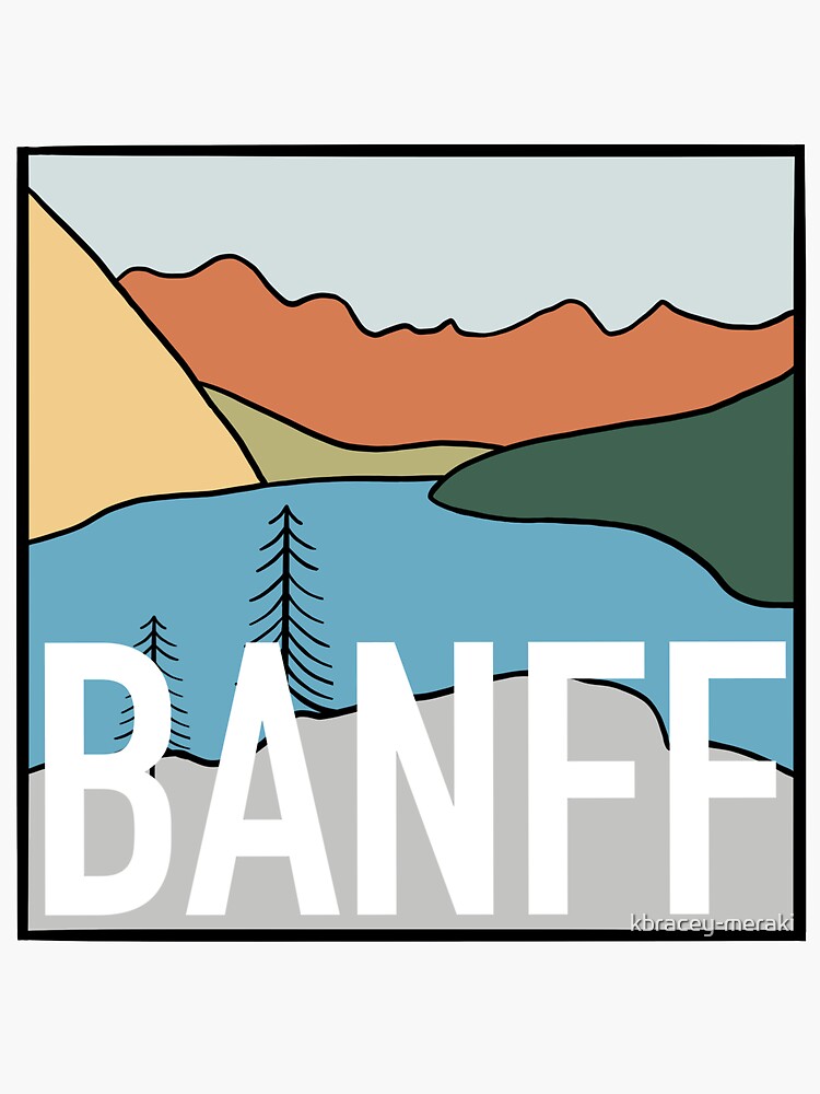 "Banff National Park Illustration " Sticker for Sale by kbracey-meraki ...