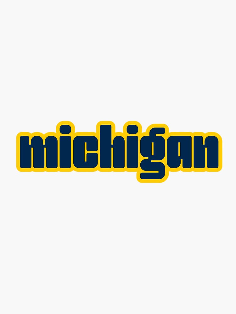 "michigan funky letters" Sticker for Sale by charmcityart | Redbubble