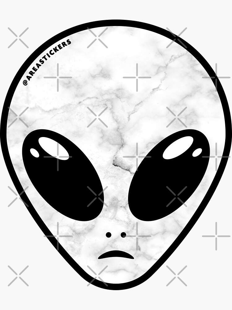 "Alien head - Marble skin" Sticker for Sale by AreaStickers | Redbubble