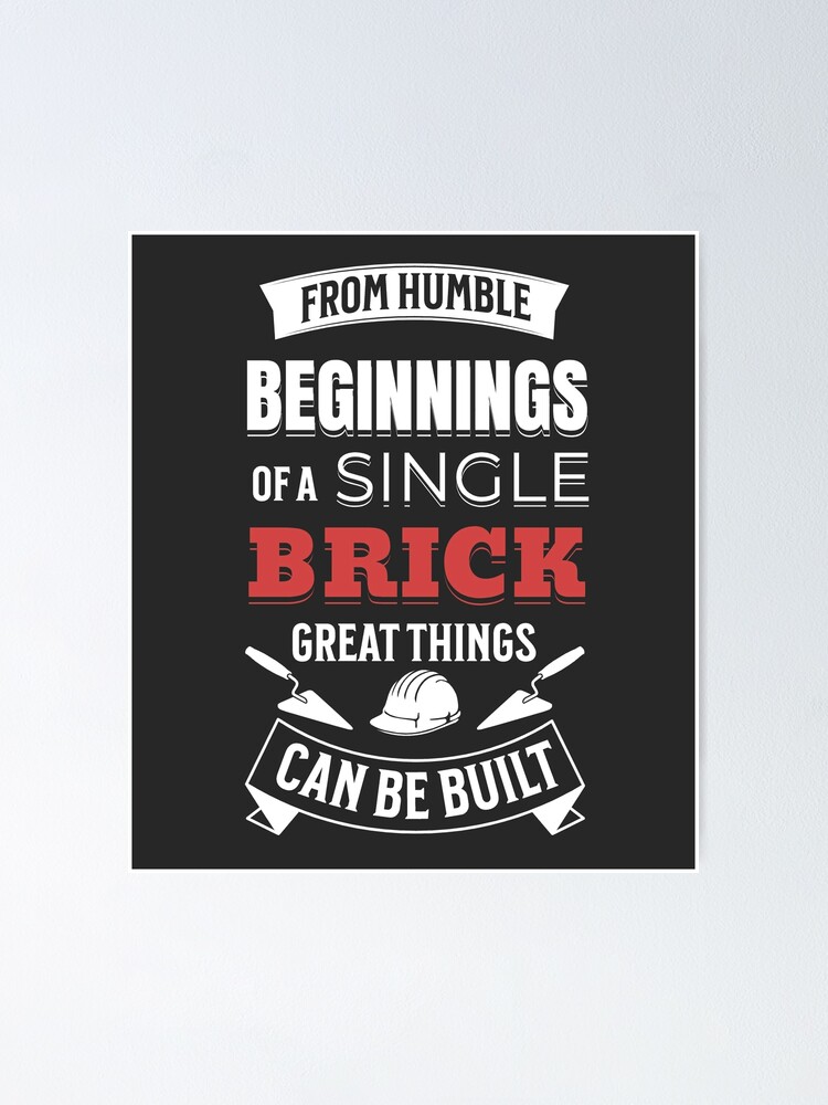 "Blue Collar Bricklayer Saying" Poster for Sale by fiskooriginal ...