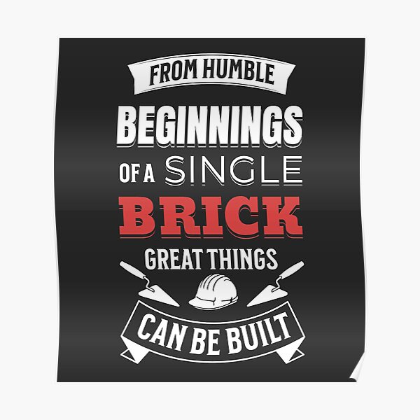 "Blue Collar Bricklayer Saying" Poster for Sale by fiskooriginal ...