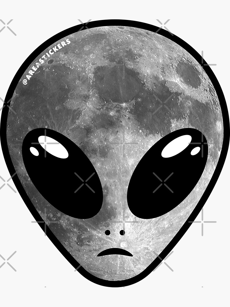 "Alien head - Moon skin" Sticker for Sale by AreaStickers | Redbubble