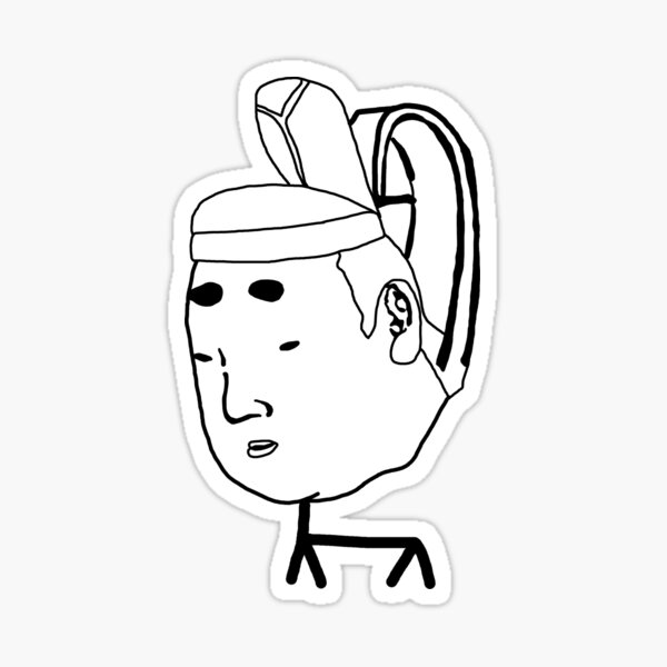 "Chinese head on small body " Sticker for Sale by NikolaShoop | Redbubble