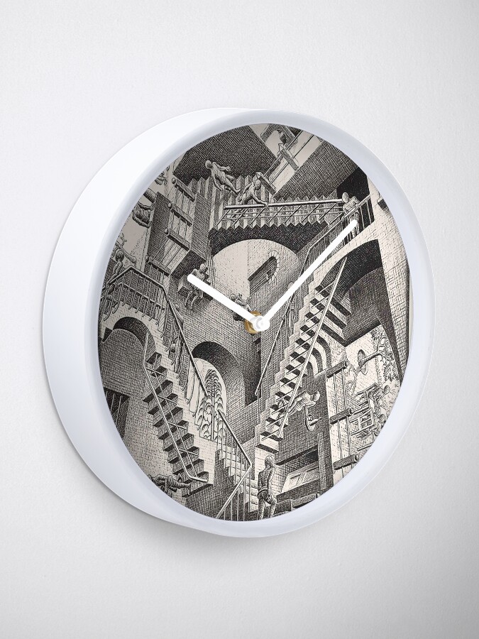 "M.C. Escher" Clock for Sale by Flamingomom | Redbubble