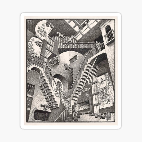 "M.C. Escher" Sticker for Sale by Flamingomom | Redbubble