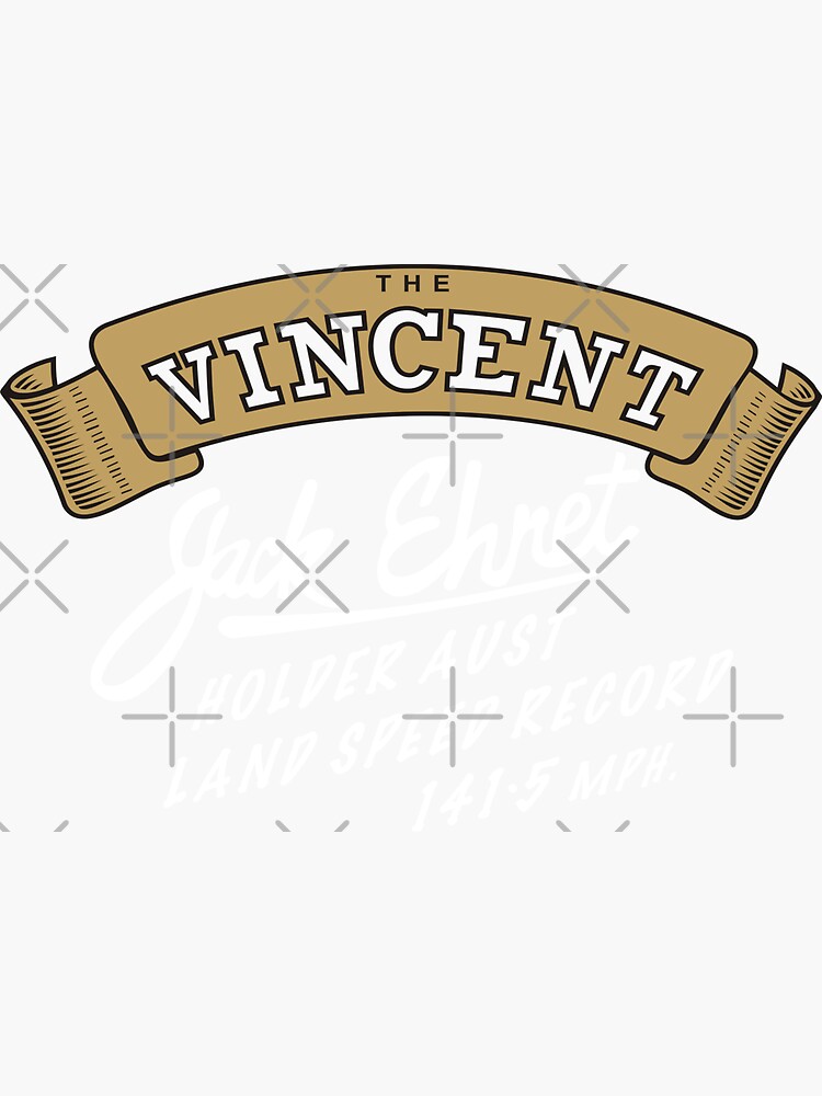 "Vincent Black Lightning Jack Ehret Speed Record" Sticker for Sale by ...
