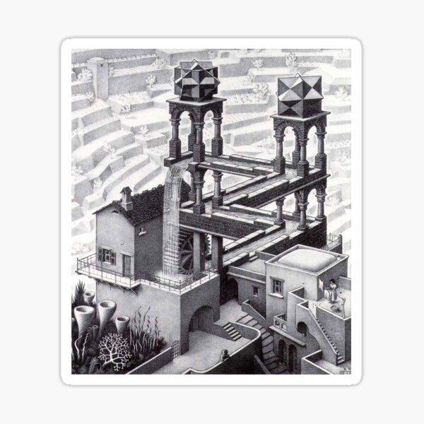 "Artist M.C. Escher" Sticker for Sale by Flamingomom | Redbubble