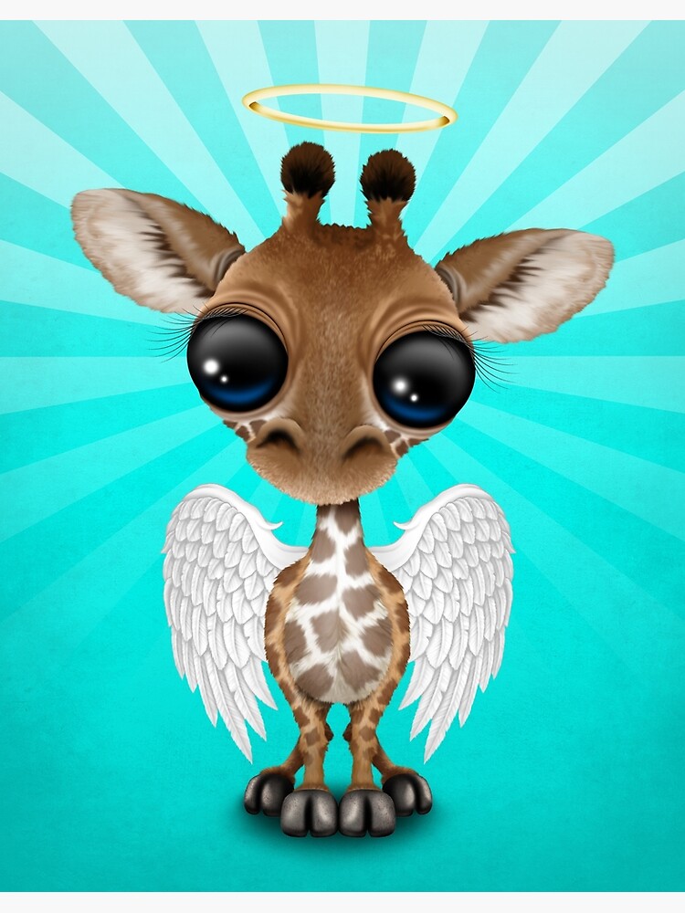"Cute Baby Giraffe Angel" Poster by JeffBartels | Redbubble
