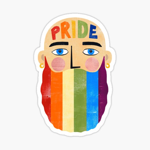 "Pride Beard Clas" Sticker for Sale by mcginndlchru | Redbubble