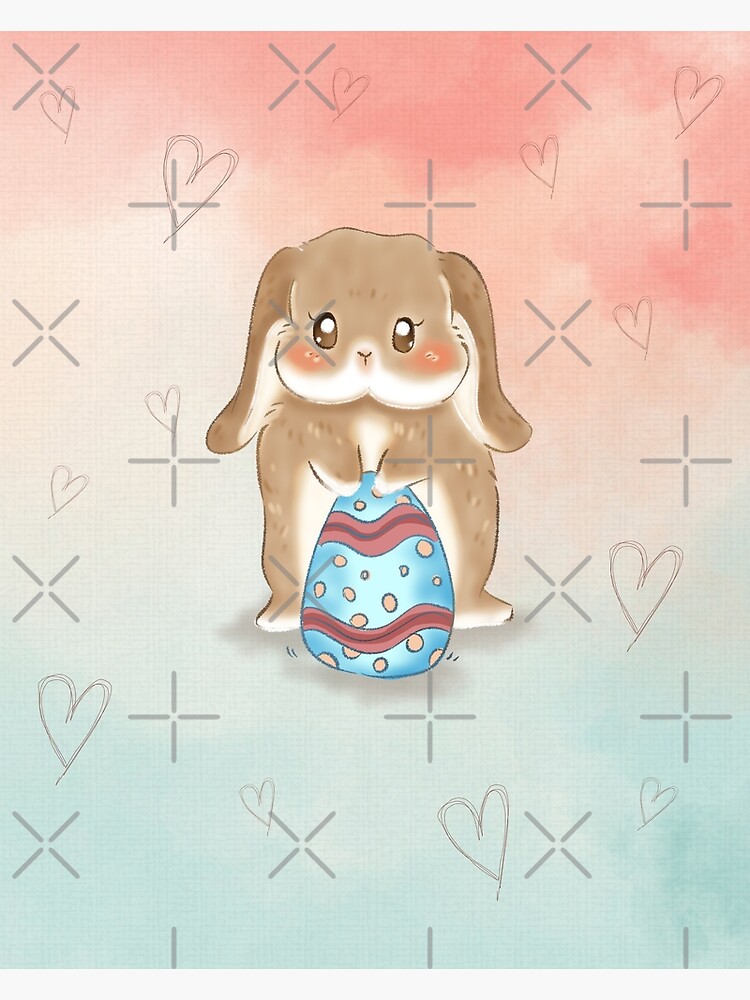 "wait and standing Rabbit with the egg " Poster for Sale by bunniesmee ...