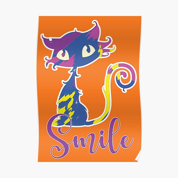 "Smile. Smiley cat" Poster for Sale by CarliPeraza | Redbubble