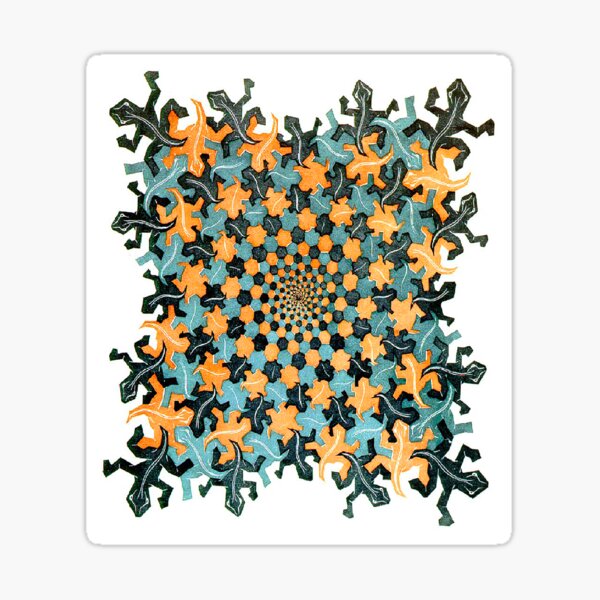 "m c escher" Sticker for Sale by Flamingomom | Redbubble