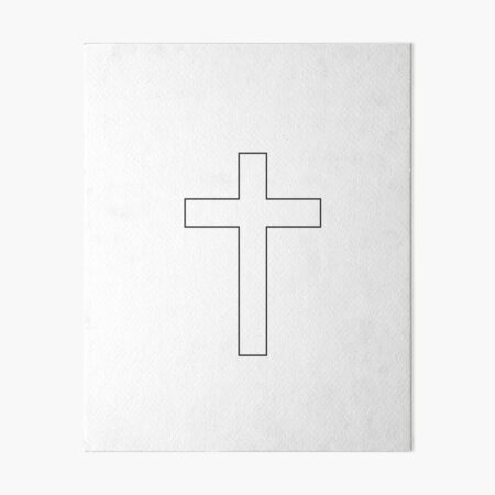 "Black Cross Outline | Simple Christian Cross Outline" Art Board Print ...