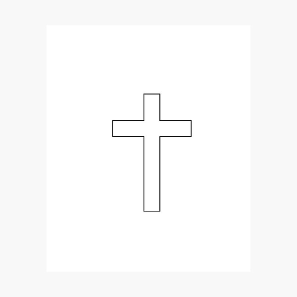 "Black Cross Outline | Simple Christian Cross Outline" Photographic ...