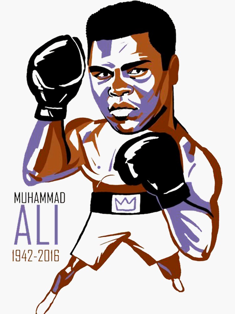 "Muhammad Ali Cartoon Champ Classic E" Sticker for Sale by ...