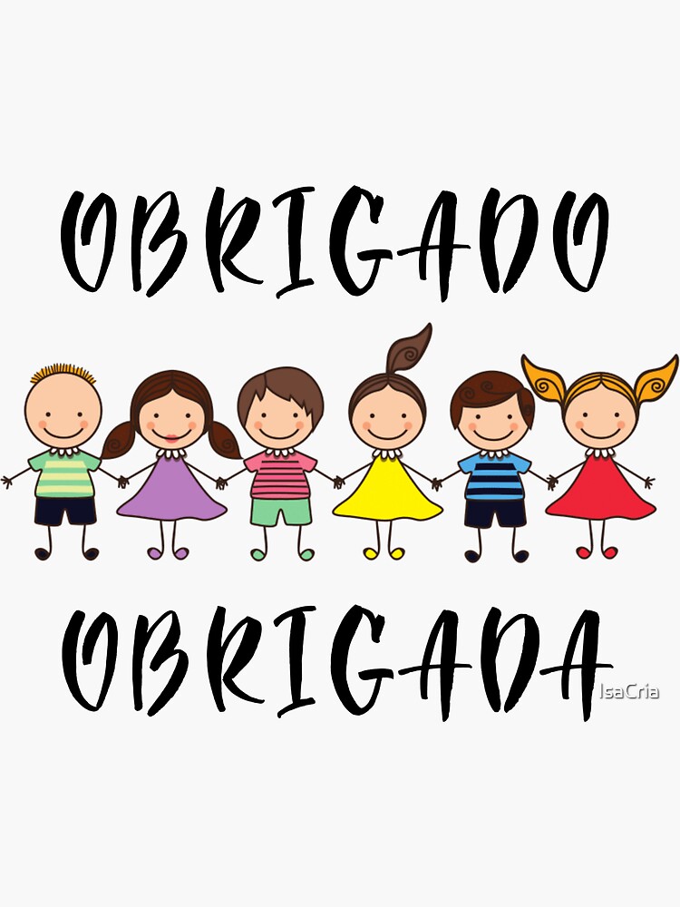 "OBRIGADO # OBRIGADA" Sticker for Sale by IsaCria | Redbubble