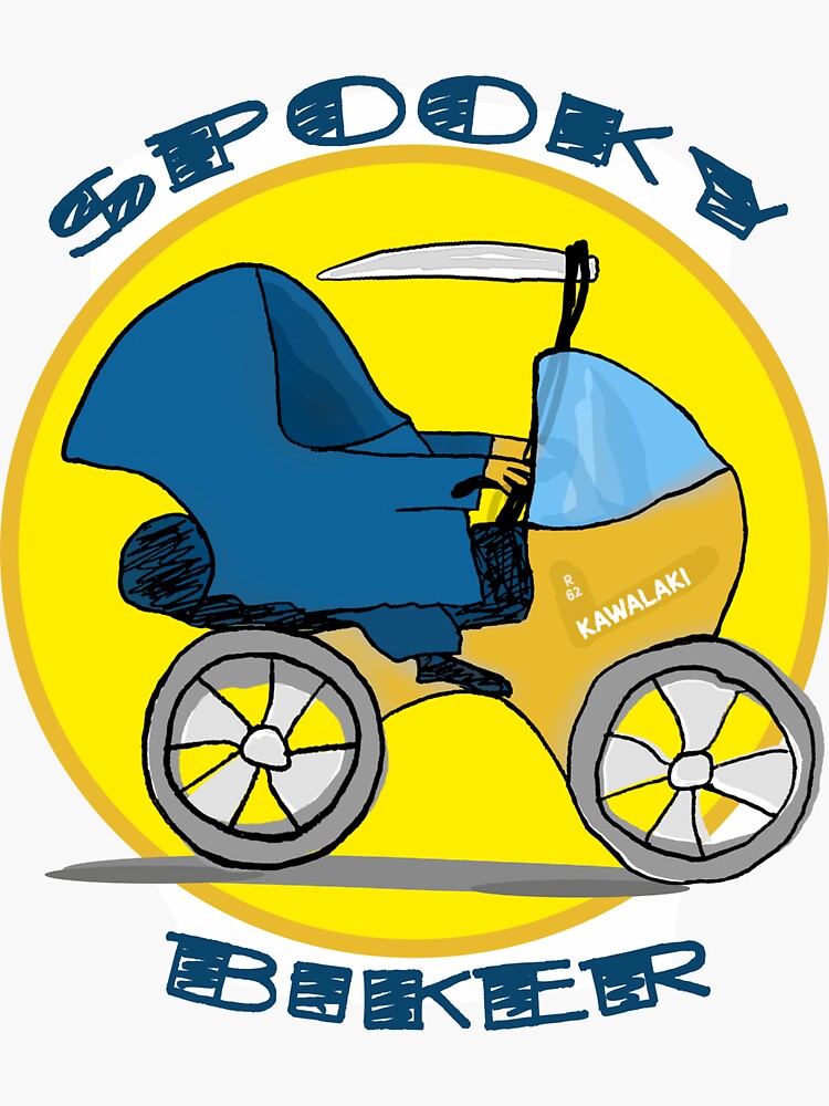 "Cute Spooky Biker-Ghost" Sticker for Sale by keericco | Redbubble