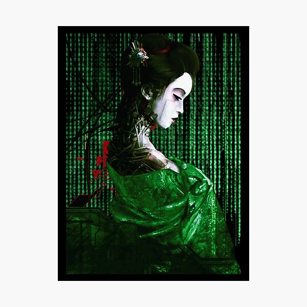 "Cyberpunk Geisha Matrix Code Glitch Japanese Vaporwave- Limited ...