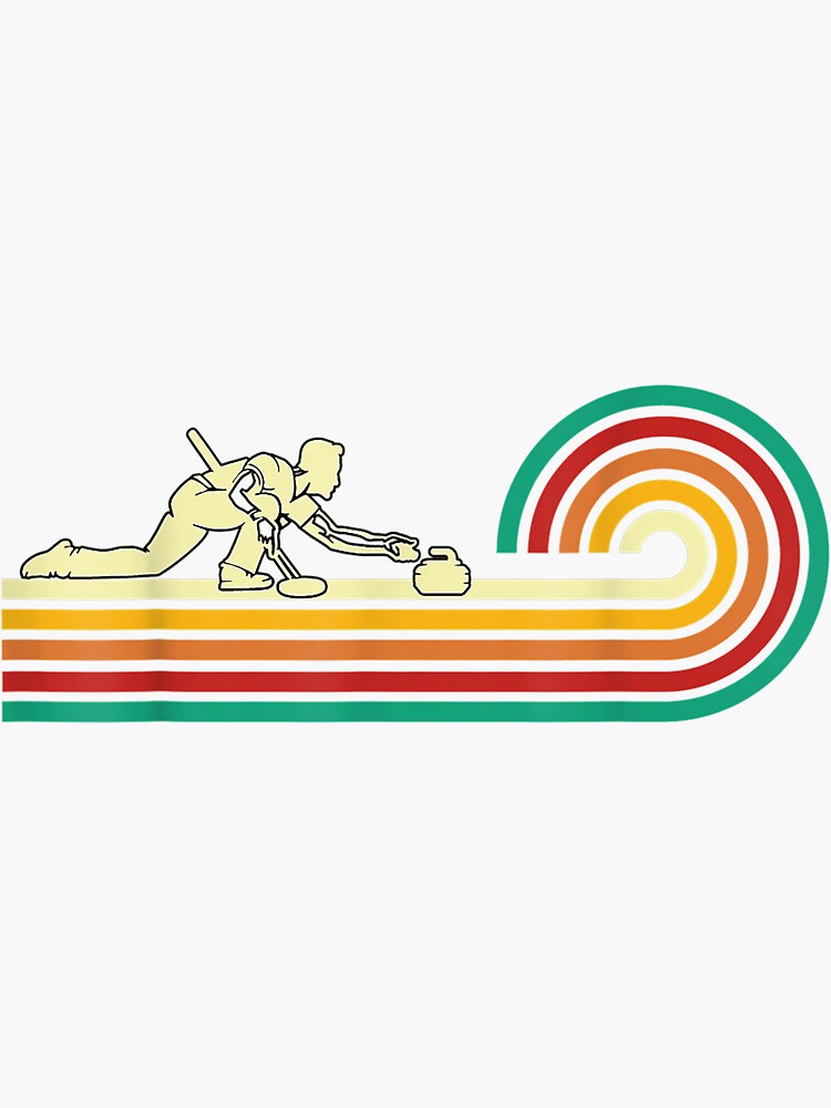"Curling Stone Retro Curling" Sticker for Sale by celine80s | Redbubble