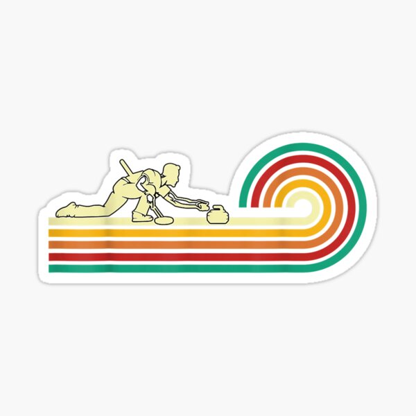"Curling Stone Retro Curling" Sticker for Sale by celine80s | Redbubble