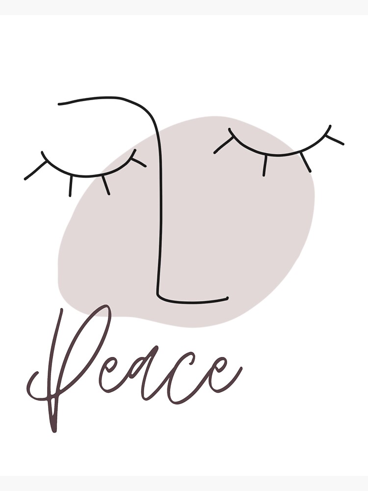 "Minimalist Peace Line Art Scandinavian Print" Sticker for Sale by ...