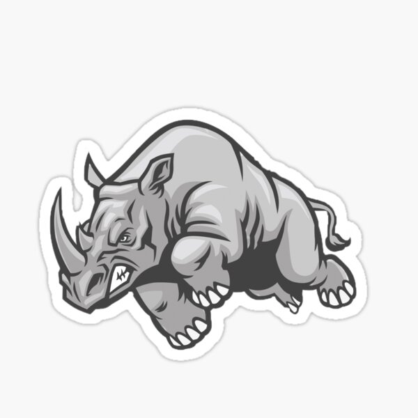 "Angry Rhino" Sticker for Sale by StipeJ | Redbubble