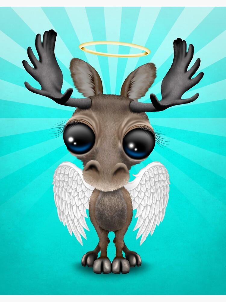 "Cute Baby Moose Angel" Canvas Print for Sale by JeffBartels | Redbubble