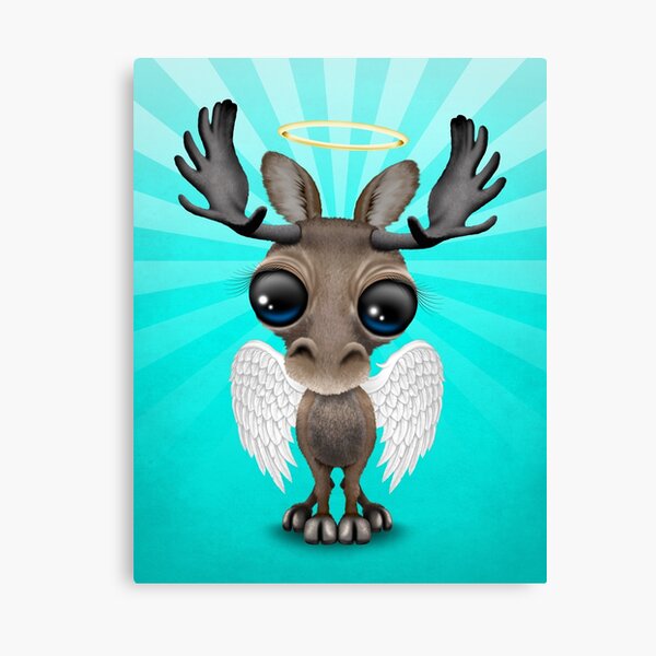 "Cute Baby Moose Angel" Canvas Print for Sale by JeffBartels | Redbubble