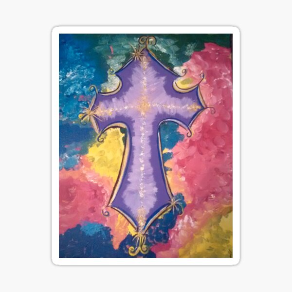 "Cross of Color" Sticker for Sale by Tiggersart | Redbubble
