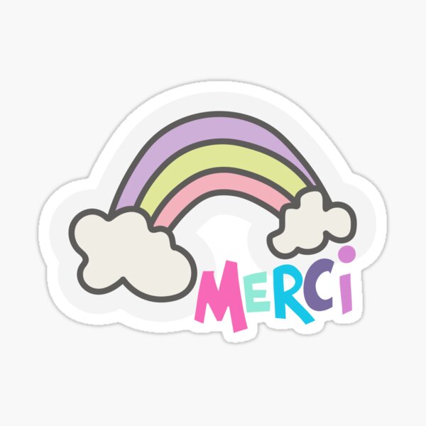 "MERCI" Sticker for Sale by IsaCria | Redbubble