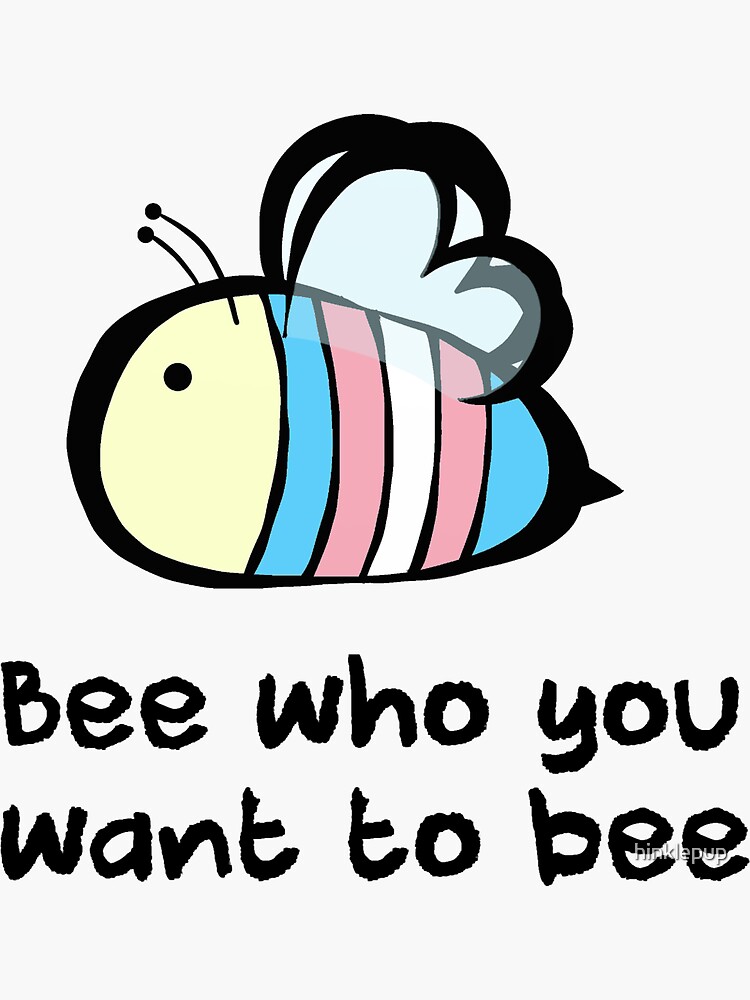 "Trans Pride Bee" Sticker for Sale by hinklepup | Redbubble