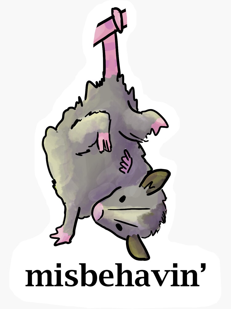 "misbehavin'" Sticker for Sale by hot-cross-poss | Redbubble