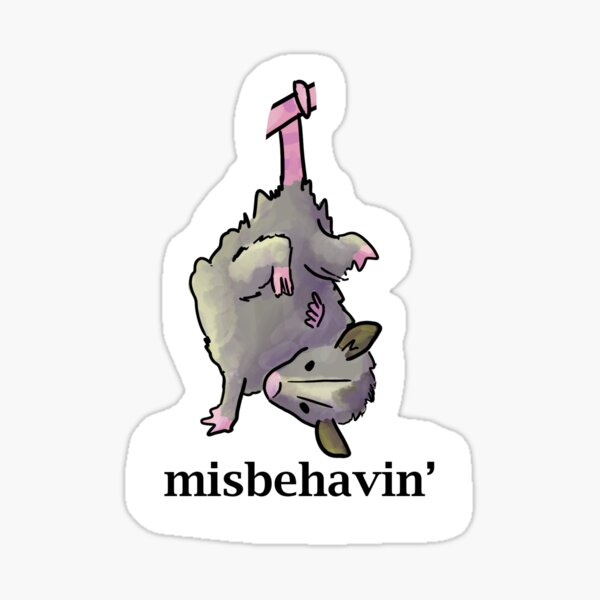 "misbehavin'" Sticker for Sale by hot-cross-poss | Redbubble