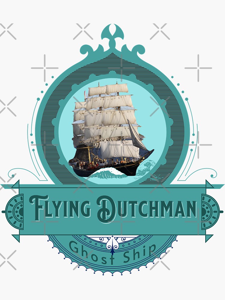 " Flying dutchman ghost ship teal" Sticker for Sale by Emeris | Redbubble