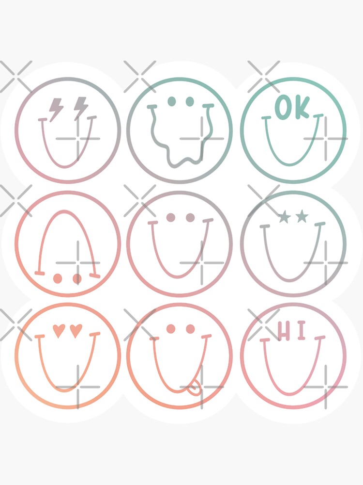 "Smiley Face Sticker" Sticker for Sale by jminehartp | Redbubble