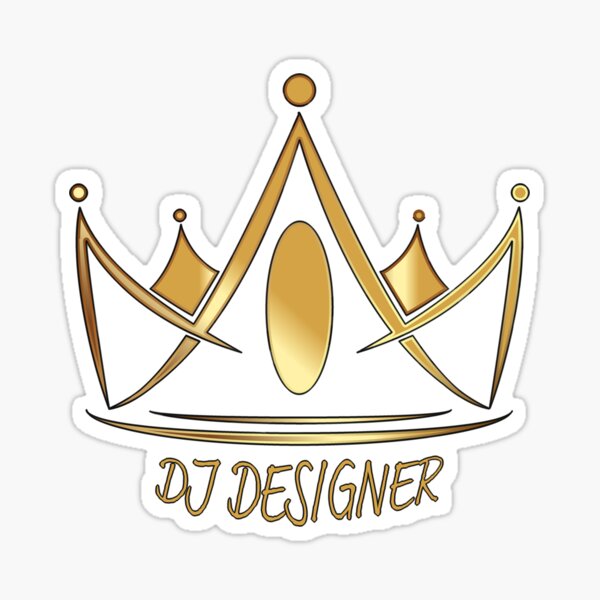 "DJ DESIGNER CROWN LOGO" Sticker for Sale by D-J-DESIGN | Redbubble