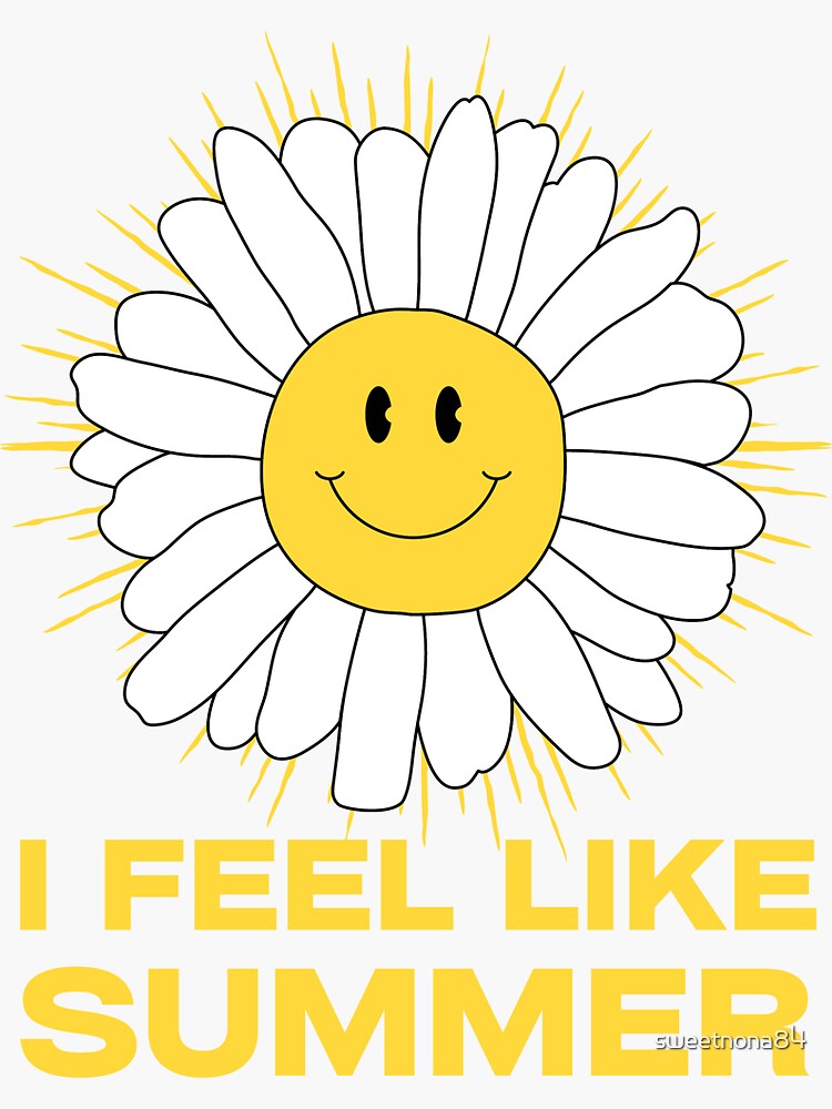 "I feel like summer vibes sunflower happy face " Sticker for Sale by ...