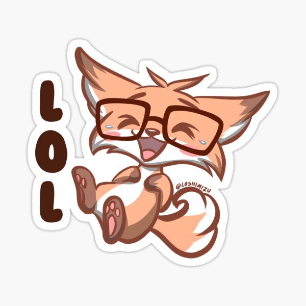 "Cute Nerd Fox LOL laugh lmao" Sticker for Sale by LoShimizu | Redbubble