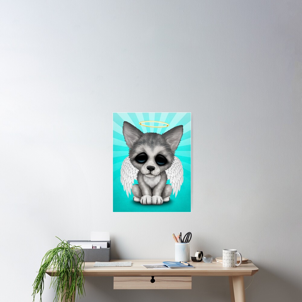 "Cute Baby Wolf Angel" Poster for Sale by JeffBartels | Redbubble