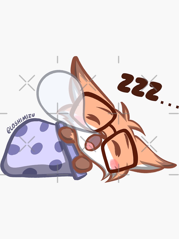"Cute Nerd Fox Zzz asleep" Sticker for Sale by LoShimizu | Redbubble