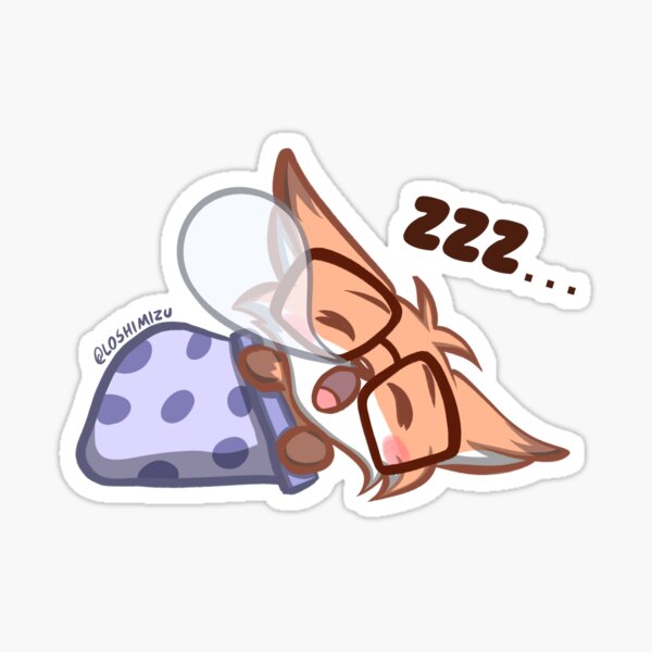 "Cute Nerd Fox Zzz asleep" Sticker for Sale by LoShimizu | Redbubble