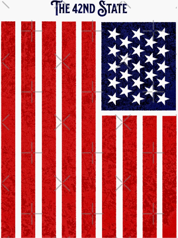 "US independence day 42nd state grunge flag" Sticker for Sale by ...