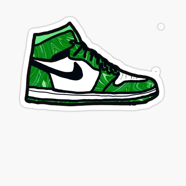 "Green Marble Jordans" Sticker for Sale by Kaley-Marie | Redbubble