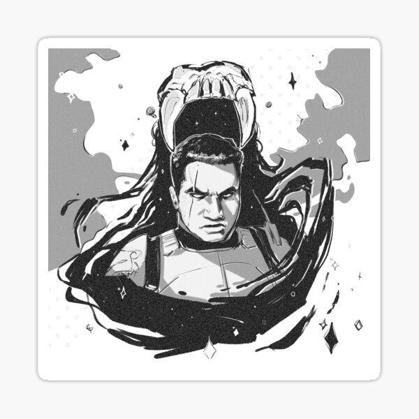 "Commander Wolffe Black & White" Sticker for Sale by Keldabekush ...