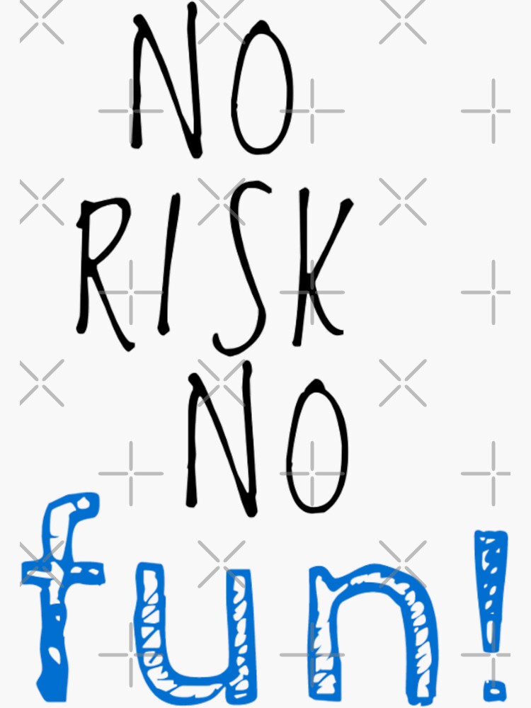 "no risk no fun!" Sticker for Sale by byrne-ma | Redbubble
