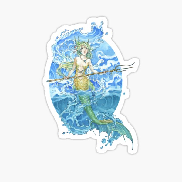 "Umi Mermaid of the Ocean" Sticker for Sale by meredithdillman | Redbubble