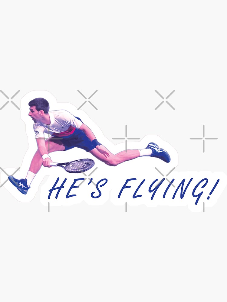 "Flying Novak Djokovic" Sticker for Sale by MohamedMoghazy | Redbubble