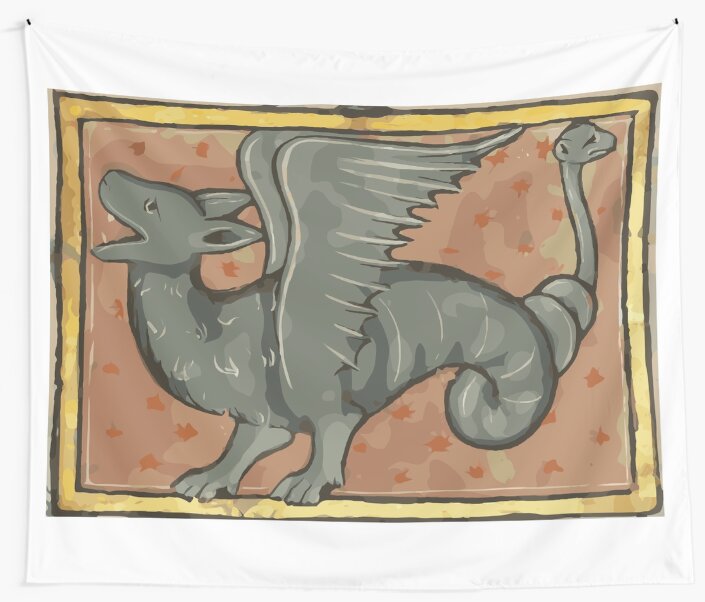"Medieval dragon" Tapestry by Escarpatte | Redbubble