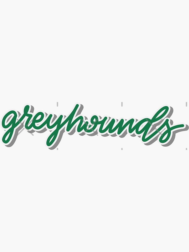 "Greyhounds Script - Green / Grey" Sticker for Sale by kdk11d | Redbubble