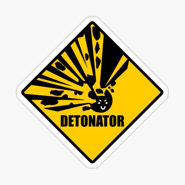 "Detonator Funny Hazard Warning Sign Evil Mischievous Face Bomb ...